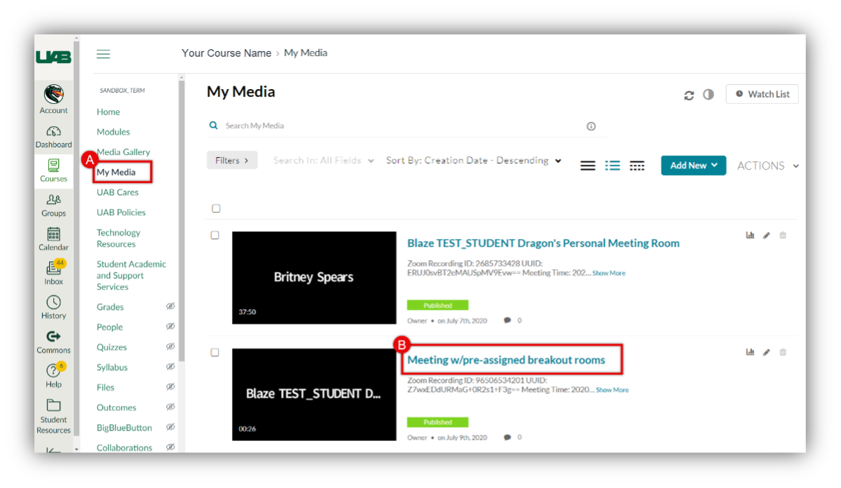 Kaltura Flavor Reinstatement - The Division of eLearning and Professional Studies